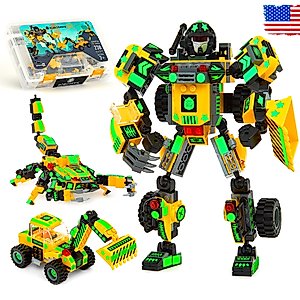 JITTERYGIT Robot Building Toy Gift for Boys, Perfect STEM Gift for Builders Ages 6, 7, 8, 9, and 10 Year Olds, Yellow Zakarpian (238 Pcs) Robotryx