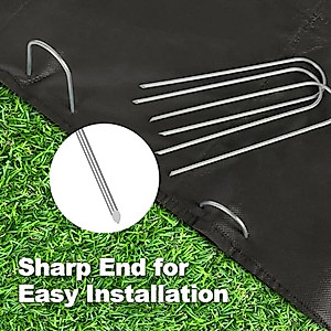 CEWOR 150 Pack Landscape Staples 6 Inch, Garden Staples 11 Gauge Galvanized Metal Ground Stakes Heavy Duty U Pins Yard Lawn Stakes for Landscape Fabric, Soaker Hose, Dog Fence, Drip Tubing