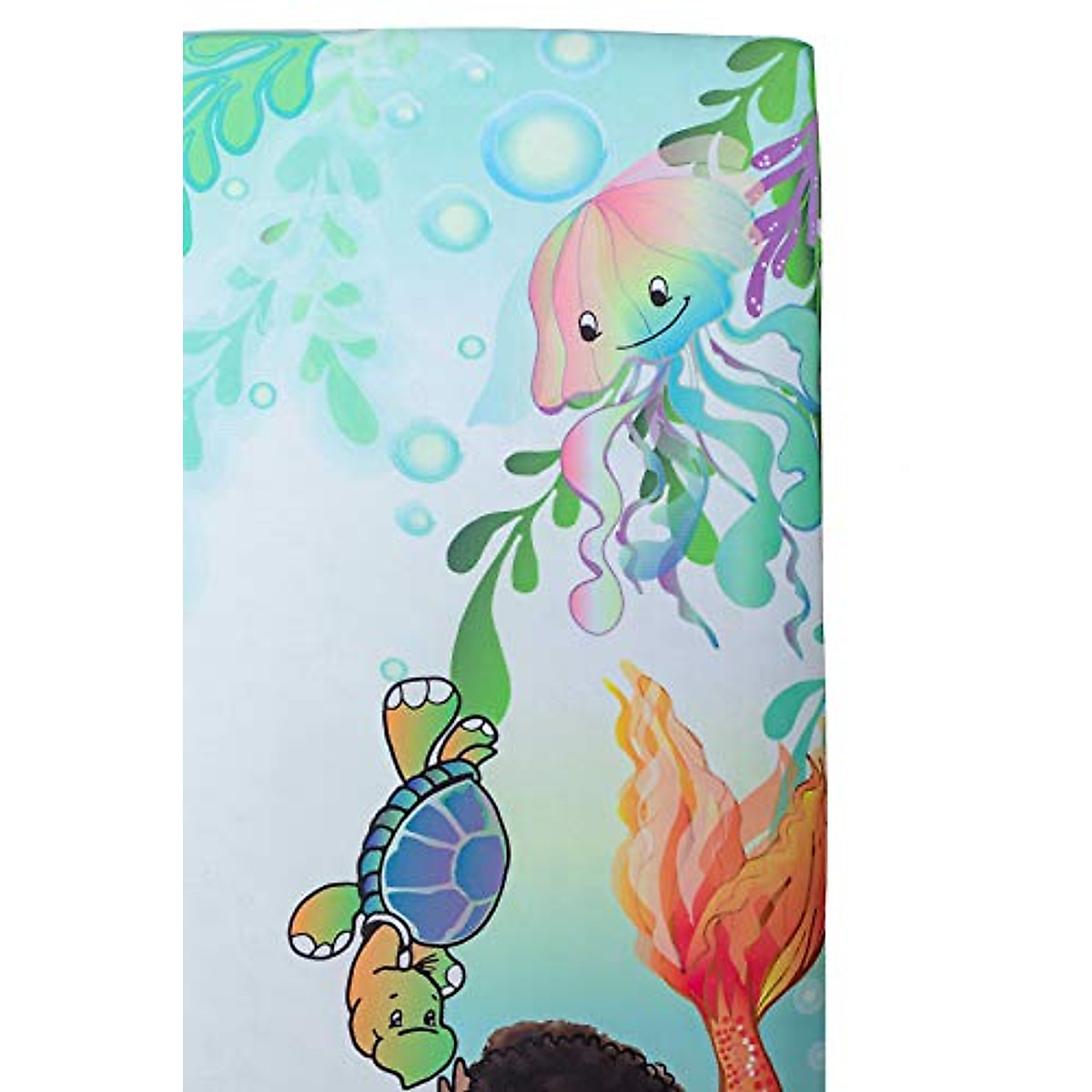 Baby Titi - Fitted Crib Sheet, Mermaids Under The Sea, Soft Microfiber, Crib Sheets for Girls, African American, Asian, Latina Mattress Sheets for Crib and Toddler Beds (Mermaid)…