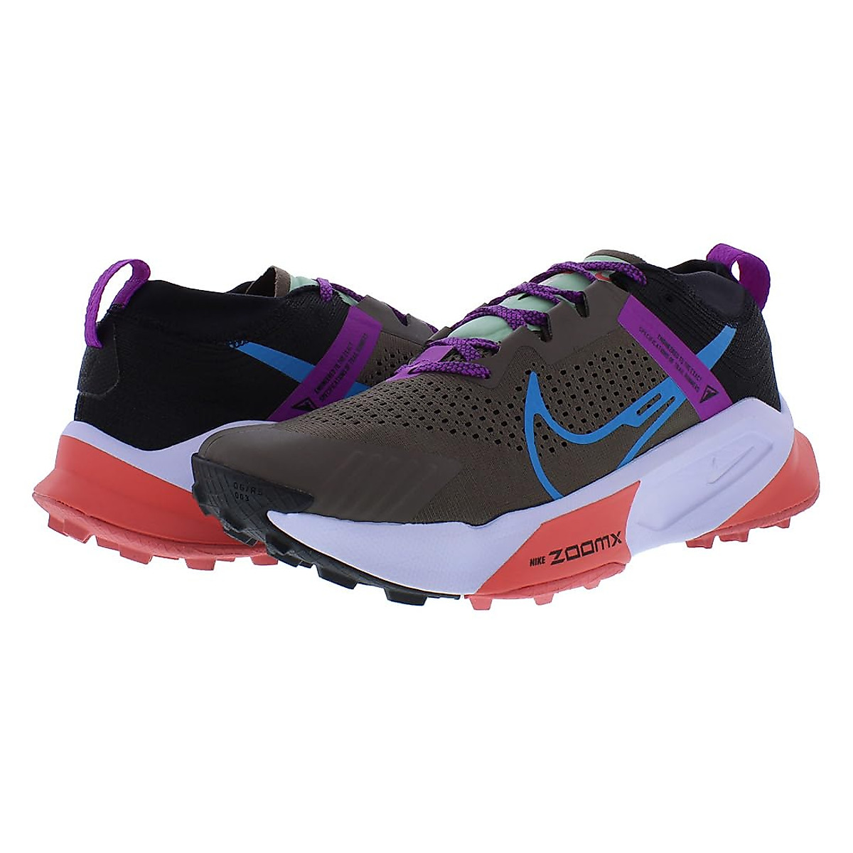 Nike Men's ZoomX Zegama Trail Running Shoe (Ironstone/Vivid Purple/Black/Laser Blue, us_Footwear_Size_System, Adult, Men, Numeric, Medium, Numeric_11_Point_5)