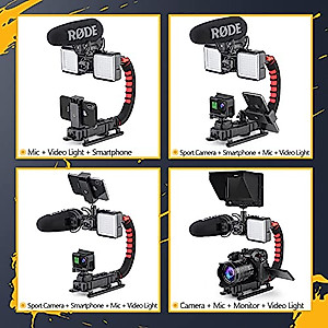 Zeadio Camera Smartphone Stabilizer, Foldable Handle Grip Handheld Video Rig, Compatibility with All Camera, Camcorder, Action Camera, DSLR and All iPhone and Android Smartphones