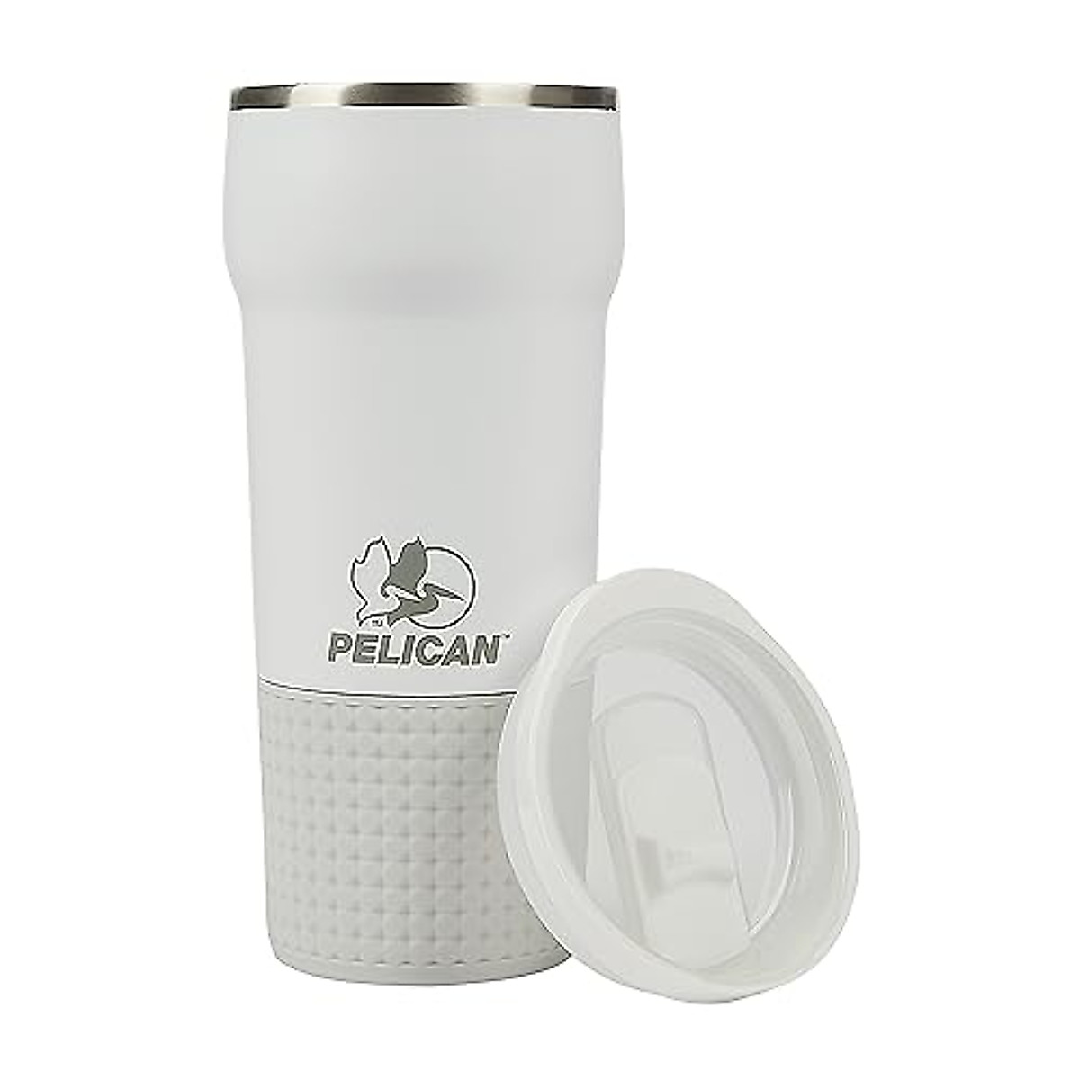 Pelican Hydration Pelican Cascade™ 22 oz Vacuum Insulated Tumbler - Recycled Stainless Steel Double Wall Travel with Dual Lid, Powder Coated Insulated Coffee Mug For Hot Cold Drinks, Bright White