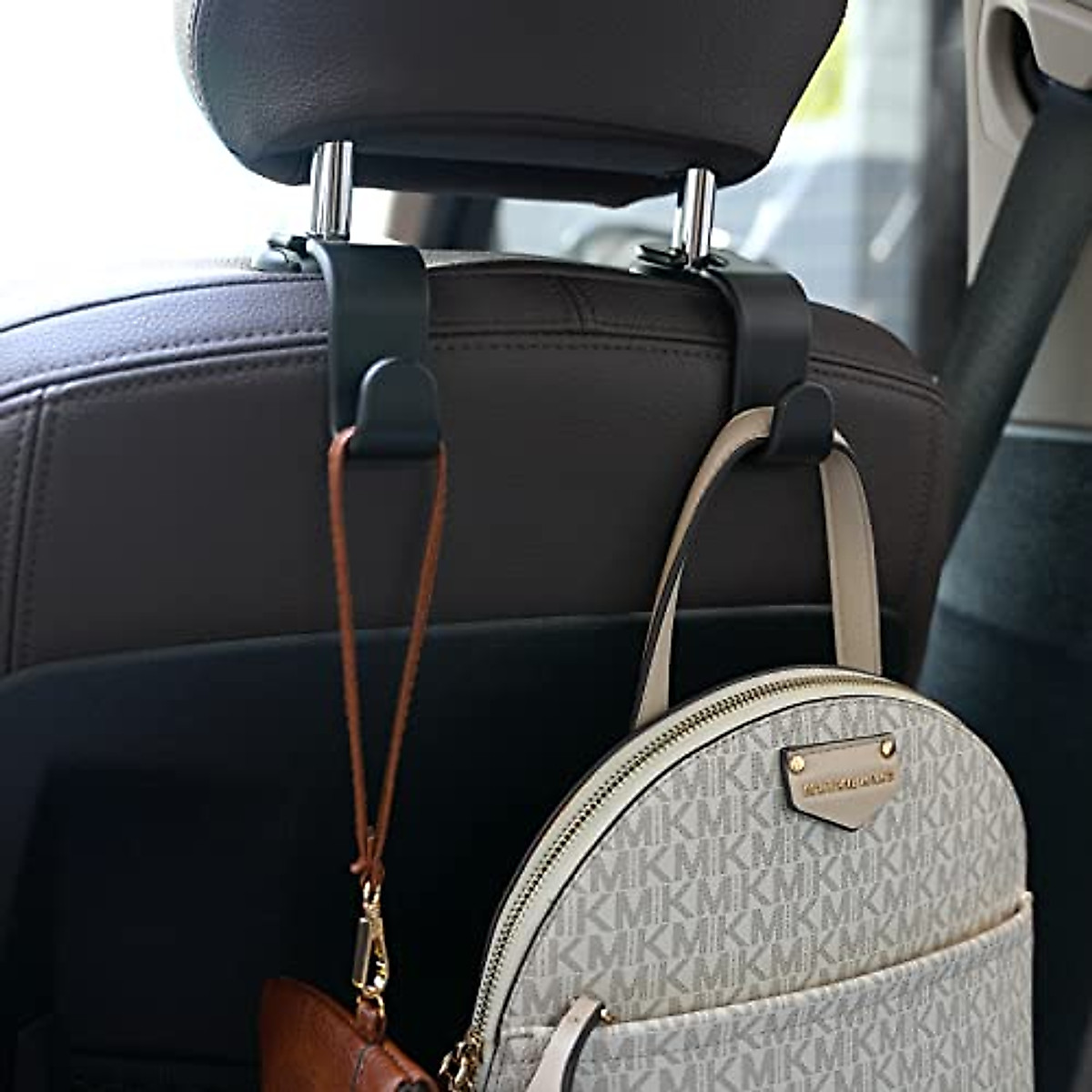 MDPLY Car Seat Headrest Hooks,Universal Auto Seat Hook Hanger Storage Organizer for Key Purse Bags Coats Umbrellas,2 Pack (Deep Pink)