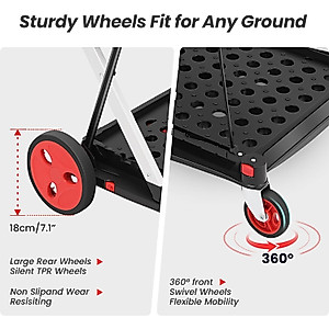 Multi Use Functional Collapsible Carts, Shopping Cart with Storage Crate, Mobile Folding Trolley, Portable Folding Cart, Shopping Cart Folding Trolley for Home, Groceries