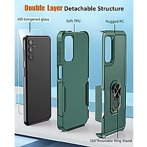 JXVM for Samsung Galaxy A13 4G-5G Case: with 2 Pack Tempered Glass Screen Protector Shockproof Kickstand Protective Cover Hybrid Design A135g Phonecase Protector Galaxya13 Cell Phone Cover for A 13 5G