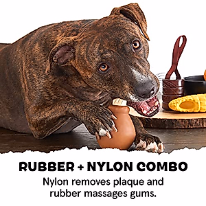 Barkbox Scented Food Themed Dog Toys & Chews, Tough Rubber & Nylon Super Chewer Treat Dispensing Puzzle Toys, Balls, & Teething Toys for Small, Medium, & Large Dogs & Puppies, Turkey Day Drumstick