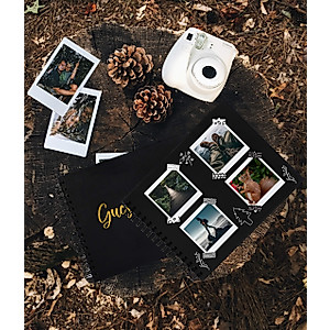 Wedding Guest Book for Polaroid Pictures 80 Black Blank Pages (40 Sheets) Photo Guestbook 8x10 inch Spiral Hardcover Book –Sign in Album Bridal Shower Baby Shower Funeral Christmas Airbnb