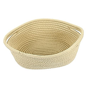 Zerodeko 2pcs Rope Storage Basket Desk Top Decor Storage Basket Woven Storage Baskets Easter Baskets Dog Basket Cotton Rope Woven Basket Desktop Storage Basket Home Supplies Khaki