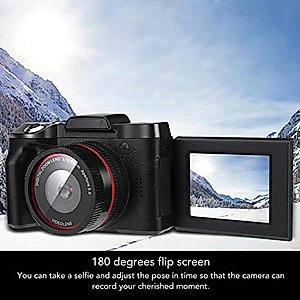 Digital Camera Vlogging Camera Video Camera, 1080P 16MP 16X Zoom Rechargeable Compact Camera with Loop Recording, 2.4 Inches LCD Screen, for Beginners Learners Kids