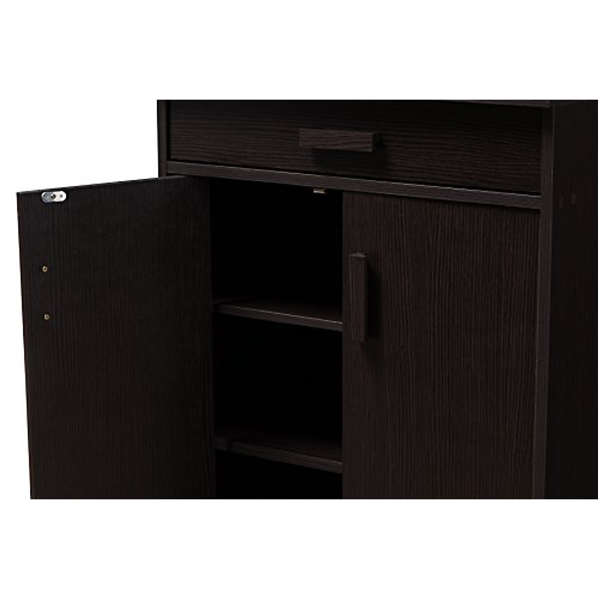 Baxton Studio Valdoise Shoe Cabinet, Wenge Dark Brown