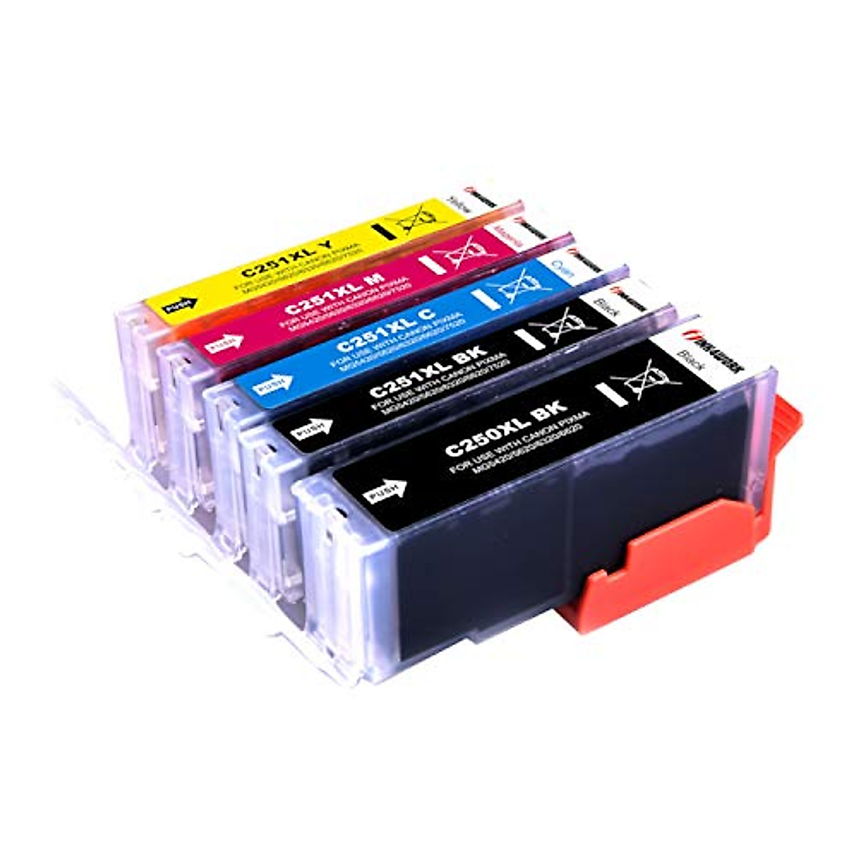 INK4WORK 10 Pack Compatible Ink Cartridge Replacement for Canon PGI-250XL PGI 250 XL CLI-251XL CLI 251 XL to use with Pixma IP7220 MG5420 MG6320 MX722 MX922