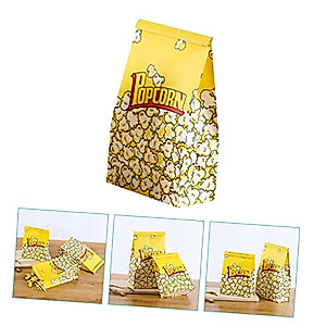 CIYODO 50pcs Popcorn Popcorn Bag Candy Gift Box Cardboard Gift Boxes Bulk Paper Bags Trick Movie Night Popcorn Containers Popcorn Supply Portable Popcorn Bag Snack Supply Christmas Yellow