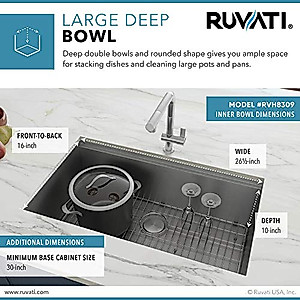 Ruvati 28-inch Workstation Ledge Undermount 16 Gauge Stainless Steel Kitchen Sink Single Bowl - RVH8309
