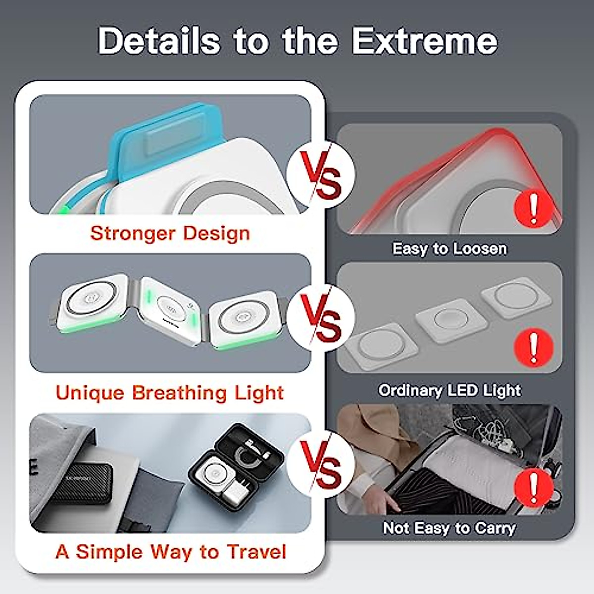 MURPISO 3 in 1 Charging Station for Apple,Magnetic Foldable Charger for Travel,Wireless Charger Pad for iPhone 15/14/13/12/Pro/Max/Mini,AirPods Wireless/Pro,iWatch Ultra/SE/9/8/7/6/5/4/3/2