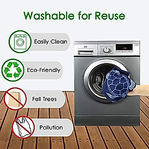 BeeGreen Reusable Grocery Bags Shopping Totes 12 Pack with Small bag Nylon Fabric Foldable Groceries Bags Bulk Cute Large 50lbs Heavy Duty Animial Bags Washable Dogs Hedgehog Cat Turtle Penguin