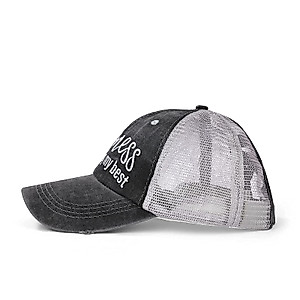 Distressed Criss Cross Ponytail Hat for Womens High Mesh Baseball Cap Distressed Messy Bun Trucker Hat Pony Hat Hot Mess Just Doing My Best