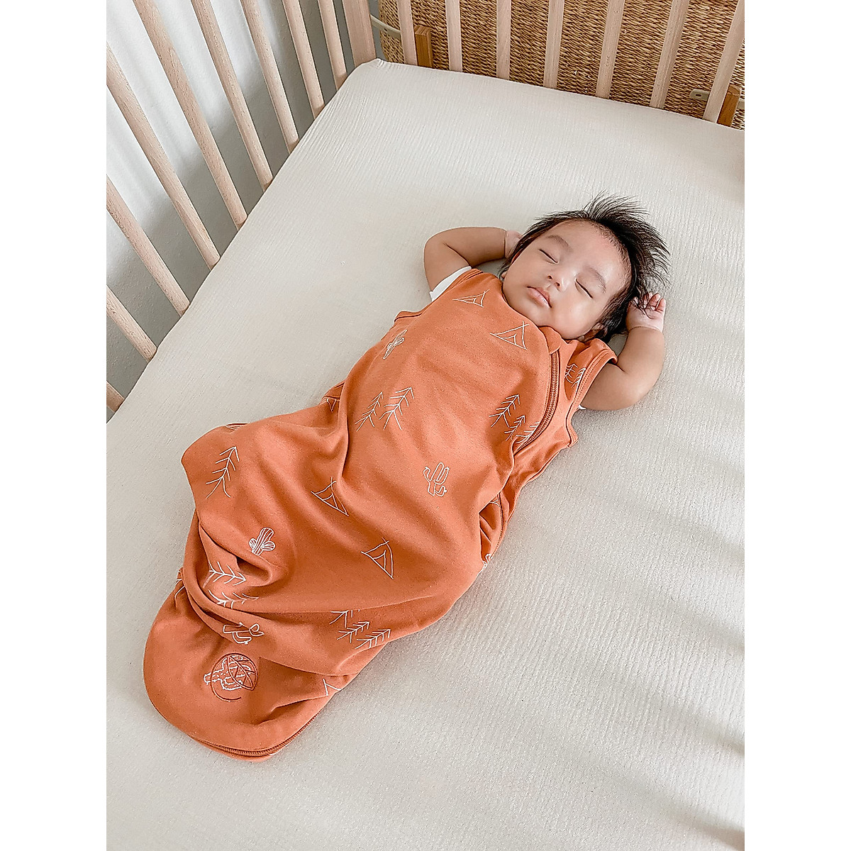 Ecolino Organic Cotton Baby Sleep Sack - 2-Way Zipper Baby Wearable Blanket - Toddler Sleeping Bag Sack - 18-36 Months - Desert