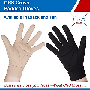 CRS Cross Padded Skating Gloves - Warm Padded Protection for Ice Skating Practice, Figure Skating Testing, Dance Competition, Roller Skating and Cheer. (Black, Youth Small- Toddler)