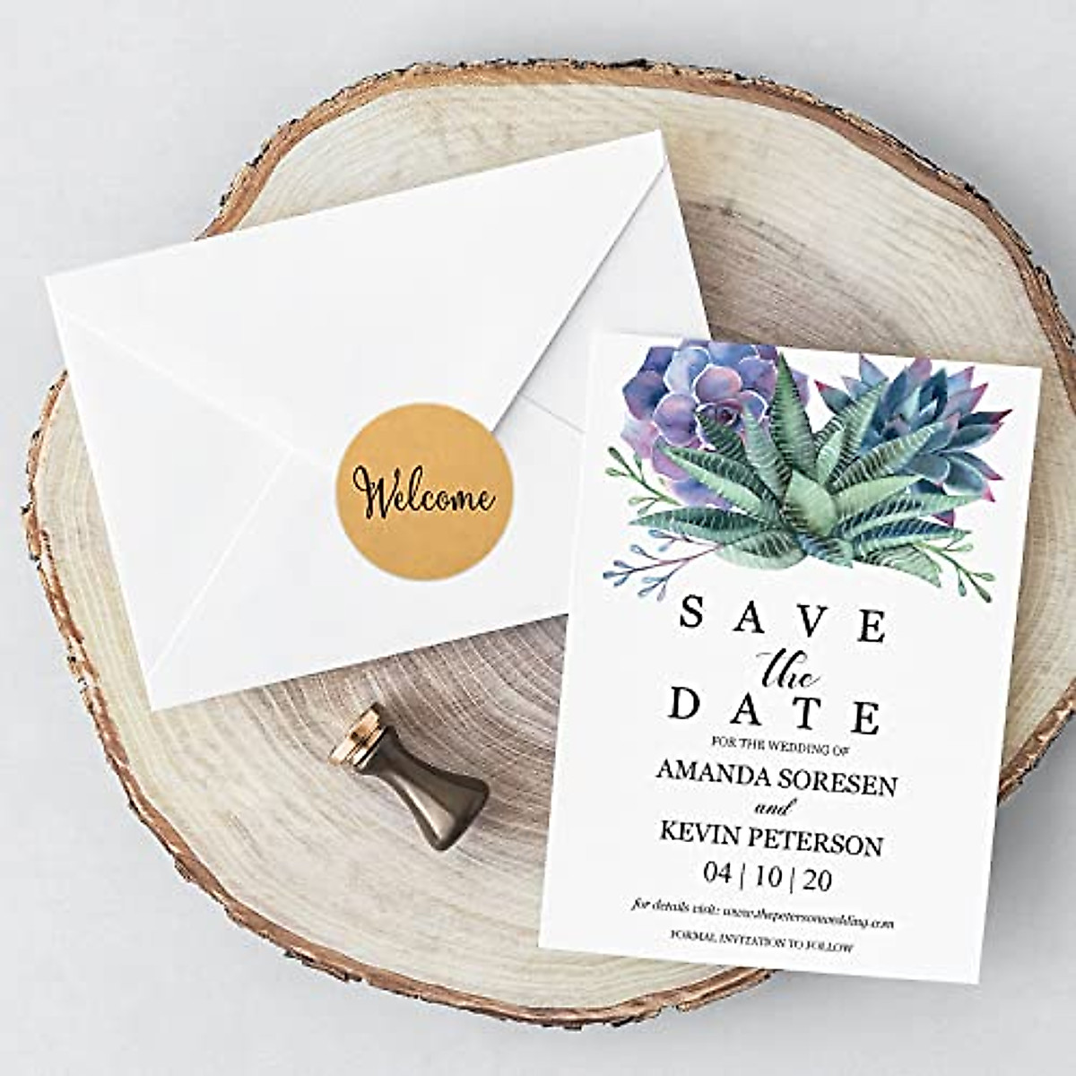 jijAcraft 96 Pcs - 2 inch Welcome Stickers, Kraft Stickers for Wedding Welcome, Round Paper Sticker for Wedding Party Favor Welcome Guests Labels