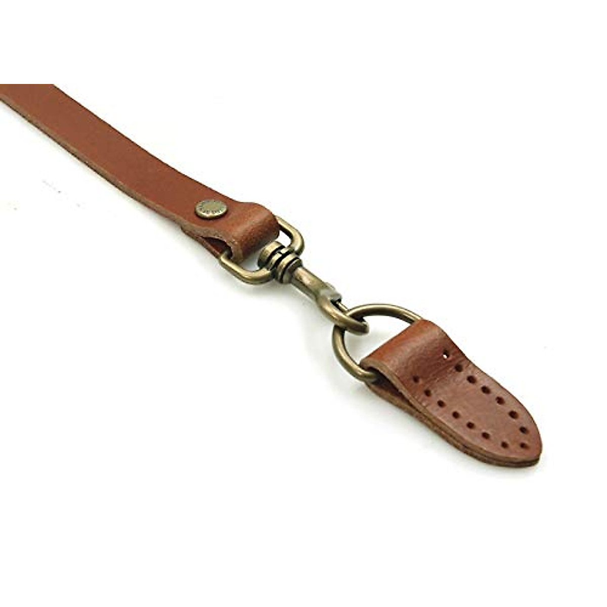 44" ~ 47.7" byhands Genuine Leather Adjustable Crossbody Bag Strap with Leather Tab, Tan (40-1150)