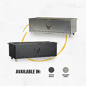 YAK Grills Hibachi Charcoal Grill - Easy to Use Charcoal Grill - Outdoor Tabletop Safe - Great for Travel, Camping, Patio, Balcony - Made from Stainless Steel - Operates Up to 750ºF - 5 Yr Warranty (Matte Black)