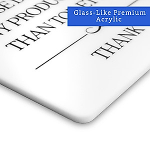 Do Not Flush Toilet Sign (White Acrylic 5 x 3.5 in) - Do Not Flush Feminine Products Sign - Bathroom Signs for Business - Airbnb Essentials for Hosts - Airbnb Signs