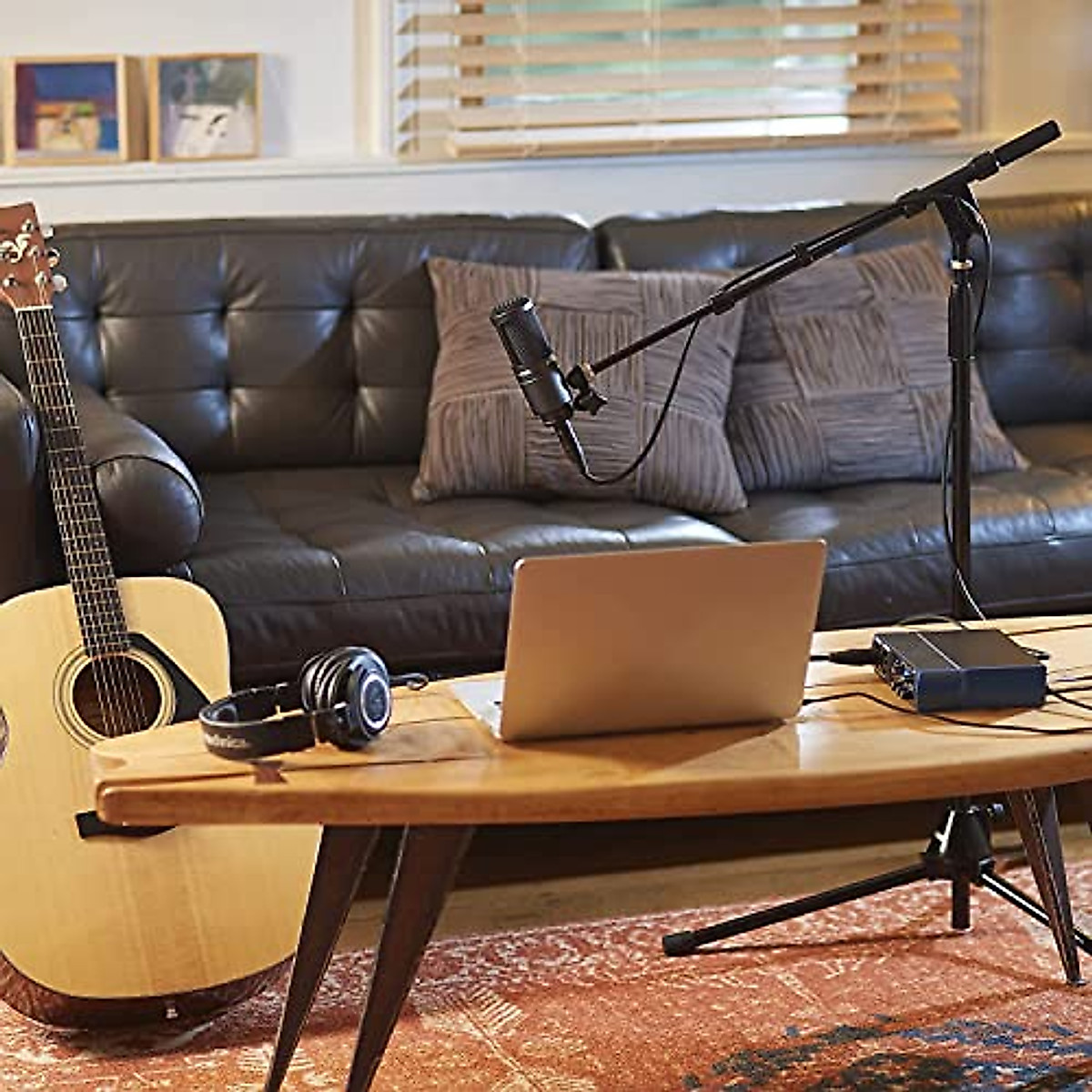 Audio-Technica AT2020 Cardioid Condenser Studio XLR Microphone, Ideal for Project/Home Studio Applications,Black