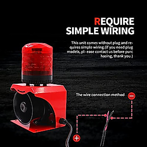 SF-513 (DC 12V~24V) Industrial Sound and Light Alarm Emergency Warning Light Outdoor Waterproof Alarm Horn Siren Safety Voice Strobe Flash 120dB Waterproof… (AC 220V)