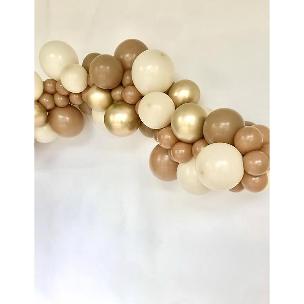 Brown and Gold Balloons, 12 Inch Retro Brown Cream Balloon, Metallic Sand Gold Brown Beige Balloons, Apricot Neutral Gold Balloons for Birthday Baby Shower Jungle Boho Wedding Decorations