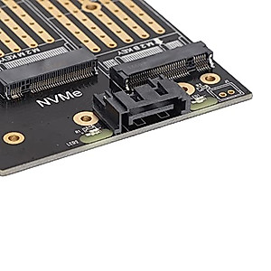 Shanrya Adapter Card, Sturdy Durable Hard Drive Reader Dual M.2 Long Service Life SSD to PCIE 4X for Computer for Laptop