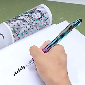 GIZTAT Up to 100 Personalized Custom Pens with Name in Bulk Customized Pens with Free Engraving Stylus for Women Men Birthdays Graduations Business Gifts (10 x Blue purple)