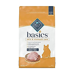 Blue Buffalo Basics Skin & Stomach Care, Natural Adult Healthy Weight Dry Dog Food, Turkey & Potato 24-lb