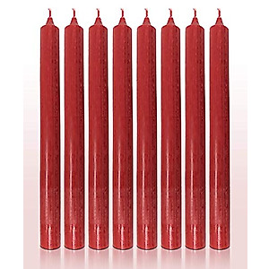 Hyoola 10 Inch Dinner Candles - 12 Pack - Red Tall Candles - Unscented Rustic Candles - Long Burning Candle Sticks
