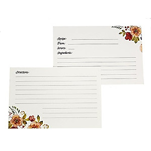 The Splendid Chef Recipe Set | Sturdy Bamboo Recipe Box with 20 Dividers and 100, 4x6 Recipe Cards