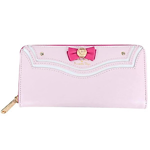 YaJaMa Sailor Moon Kawaii Women Wallet PU Leather Long Credit Card Case Holder Cellphone Pouch Girls Zipper Coins Purse (Pink)