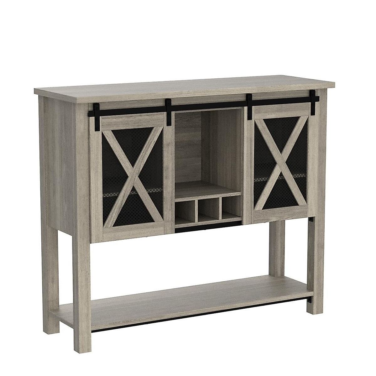 IDEALHOUSE Coffee Bar Cabinet, Sideboard Buffet Storage Cabinet with Storage, Farmhouse Wine Bar Cabinet with Wine Glass Rack, Liquor Cabinet Bar for Home, Kitchen, Dining, Living Room