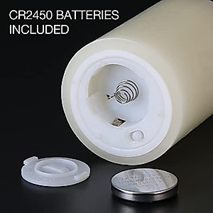 Girimax Ivory Flameless Votive Candles with Remote, Real Wax Flickering LED Pillar Candles Battery Included Φ 2" H 3"