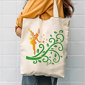 BENECREAT 12PCS Plastic Drawing Templates 12x12 Inches Angel & Fairy Moon Flowers Pattern Painting Template Stencil for Scrabooking Card Making, DIY Wall Floor Decoration