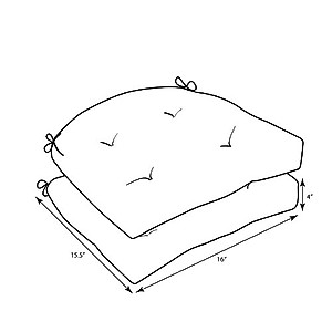 Pillow Perfect Outdoor/Indoor Lemon Tree Large Chair Pads, 17” x 17.5”, Yellow, 2 Count