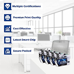 DOUBLE D LC3013 Black Ink Cartridge Compatible Replacement for Brother LC3013 LC3011 Black High Yield for Brother MFC-J491DW MFC-J895DW MFC-J690DW MFC-J497DW Printer (4 Black)