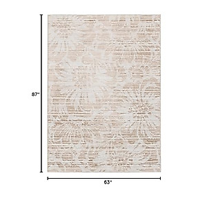 Inspire Me! Home Décor Iliana Modern Ivory Grey with Gold Accents 5'3" x 7'3" Area Rug, EasyCleaning, Non Shedding, Bed Room, Living Room, Dining Room, Kitchen (5x7)