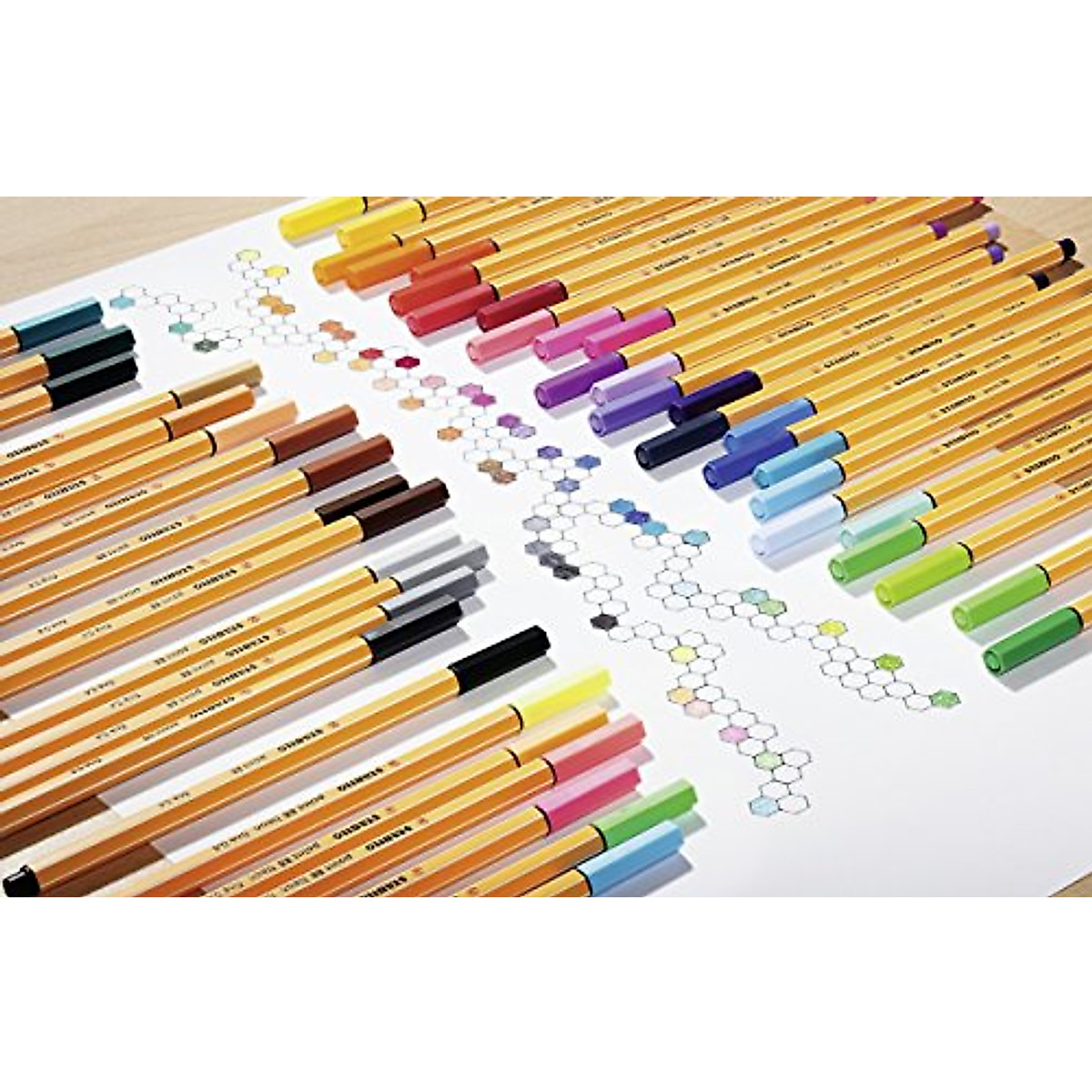 Stabilo 88/150-2 Fine Point Pen Point 88 in Ceramic Pot 150 Pens Assorted