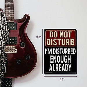 Do Not Disturb Metal Sign - Easy-to-Hang Wall Decor - Fun Tin Signs for Man Cave - Metal Dorm Room Decorations, Garage Signs, and Man Cave Signs
