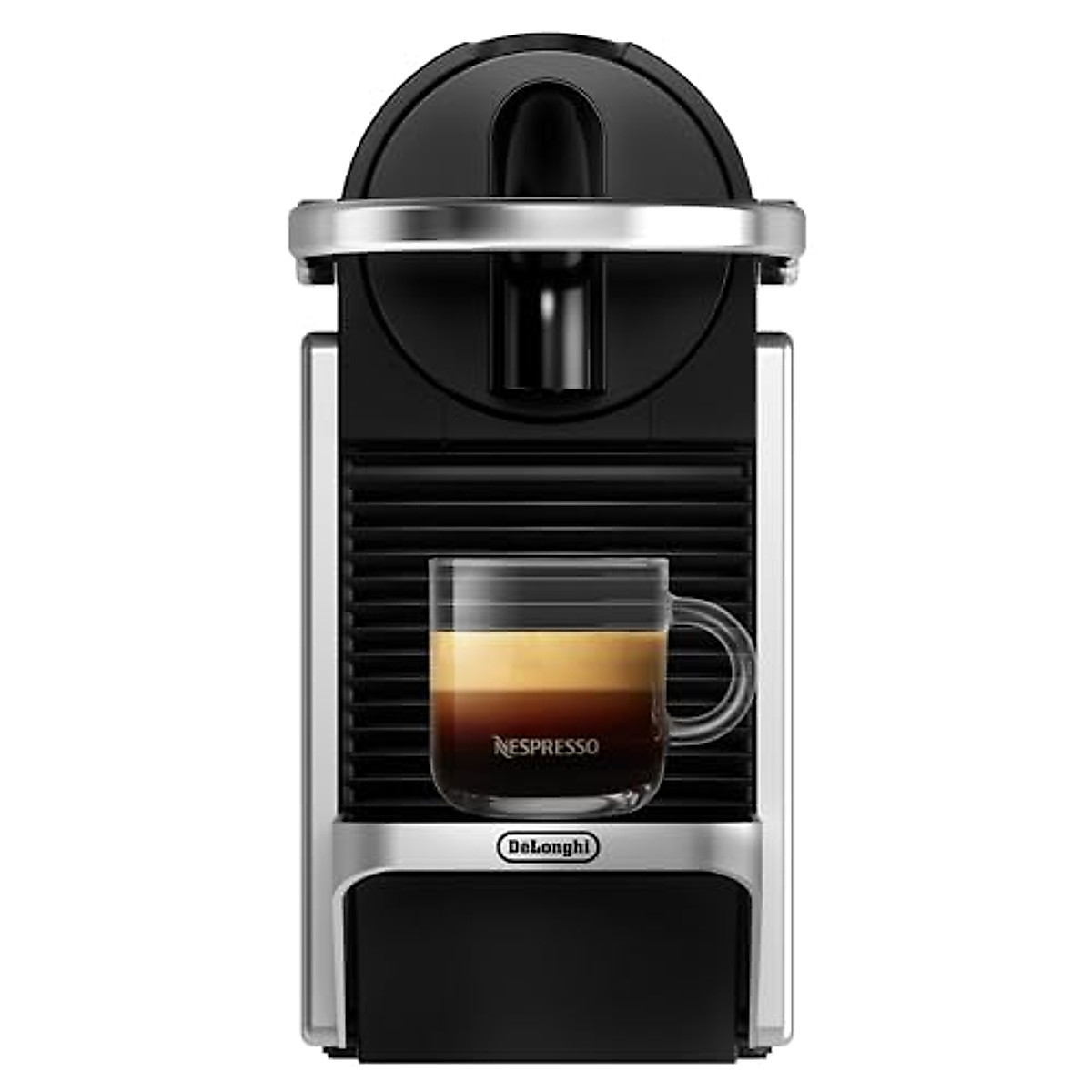 De'Longhi Nespresso Pixie EN127.S, Fully Automatic Coffee Machine, One-Button Coffee Machine with Multi-Function, Welcome Set Included, Compact Design, 19 Bar Pressure, 1260W, Silver