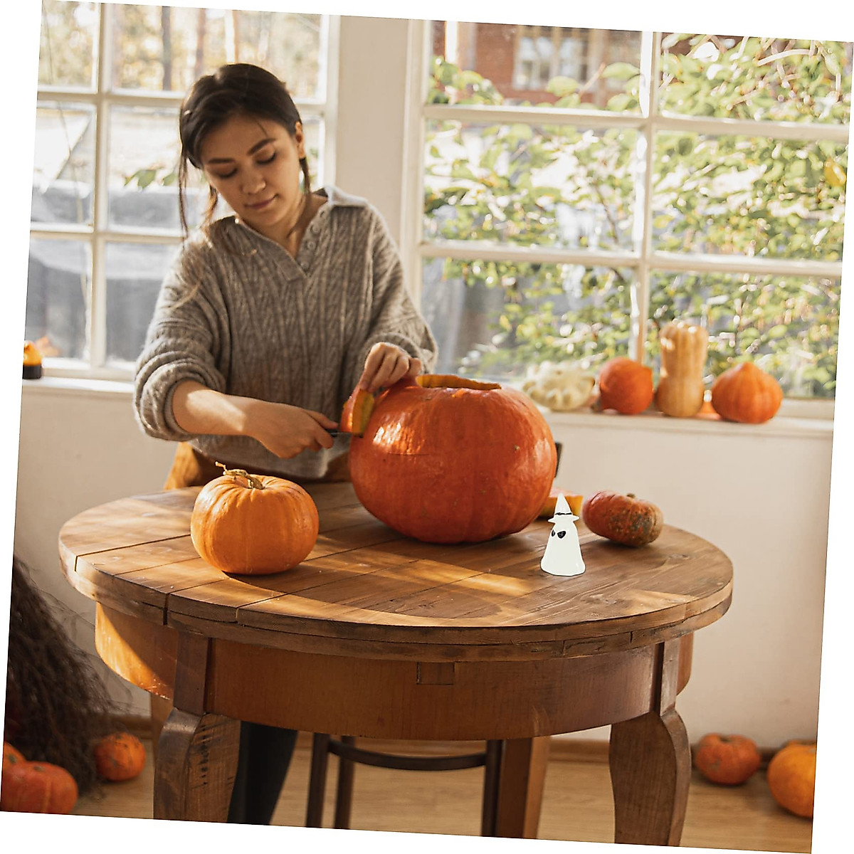 IWOWHERO 10pcs Luminous Ornaments Tabletop Decor Mini Figurine Mini Resin Figurines Ornaments for Crafts Miniature Halloween Figurines Halloween Gag Toys Resin Pumpkin Decor Party Supplies