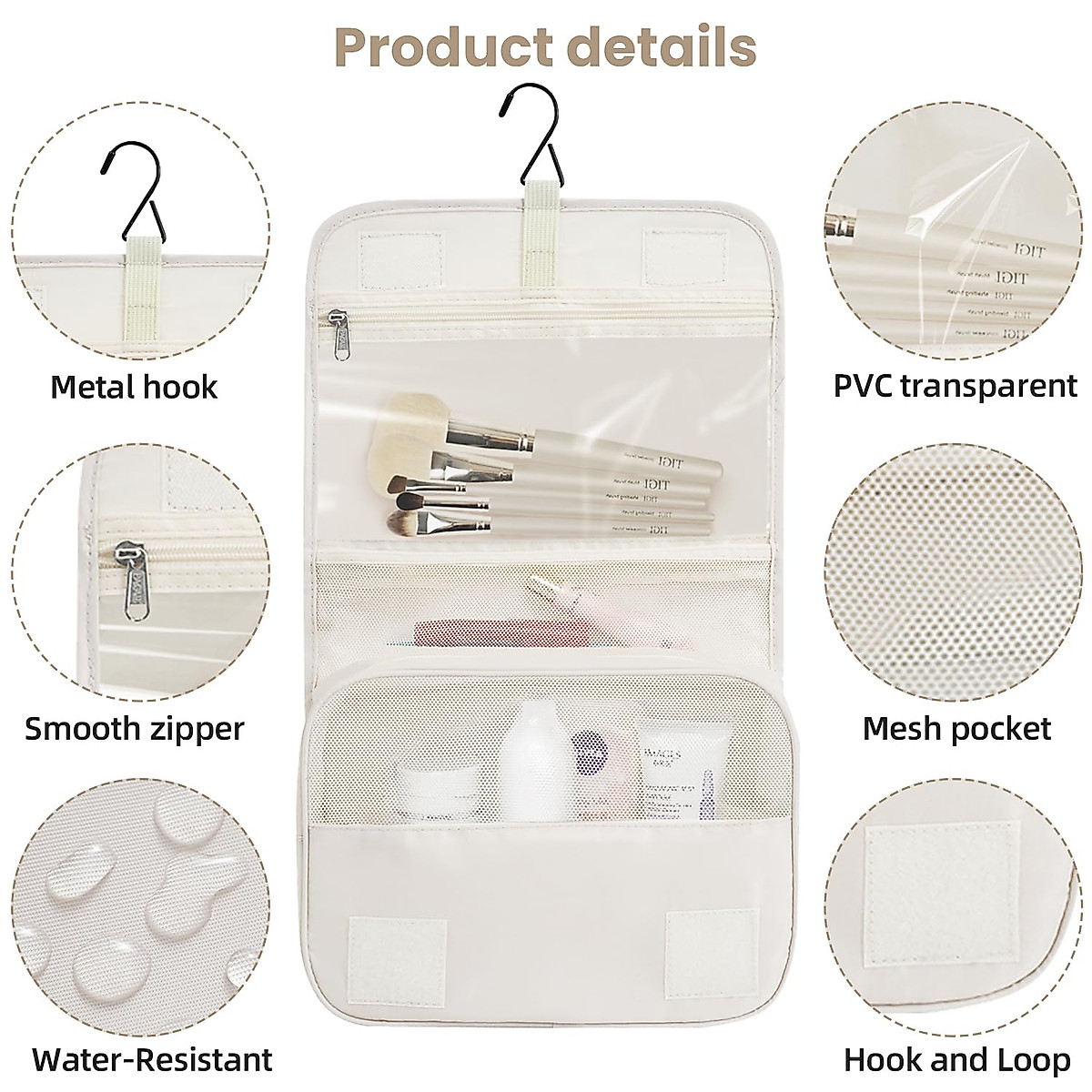 BAGAIL 10 Set Packing Cubes Various Sizes Packing Organizer for Travel Accessories Luggage Carry On Suitcase-Cream