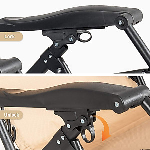 Goplus Zero Gravity Chairs, X-Large Outdoor Lounge Lawn Chair with Cup Holder & Detachable Headrest, Adjustable Folding Patio Recliner for Pool Porch Deck Oversize (Beige)