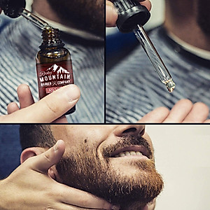 Rocky Mountain Barber Company Men’s Unscented Beard Oil - Featuring Grapeseed Oil, Coconut Oil, Argan Oil and No Added Scent
