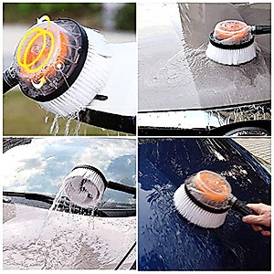 JSCARLIFE Vehicle Wash Brush,Automotive Window Cleaning Handle Non-Electric Automatic 360 Degree, Garden Sprinkling Tool