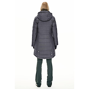Orolay Women's Down Jacket Coat Mid-Length Darkgrey XL